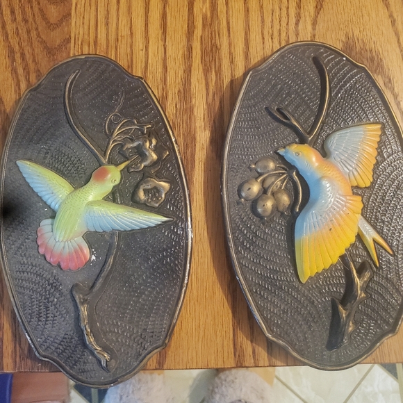 Art | Vintage Hummingbirdbird Chalkware Wall Art Plaques 1969 Miller ...